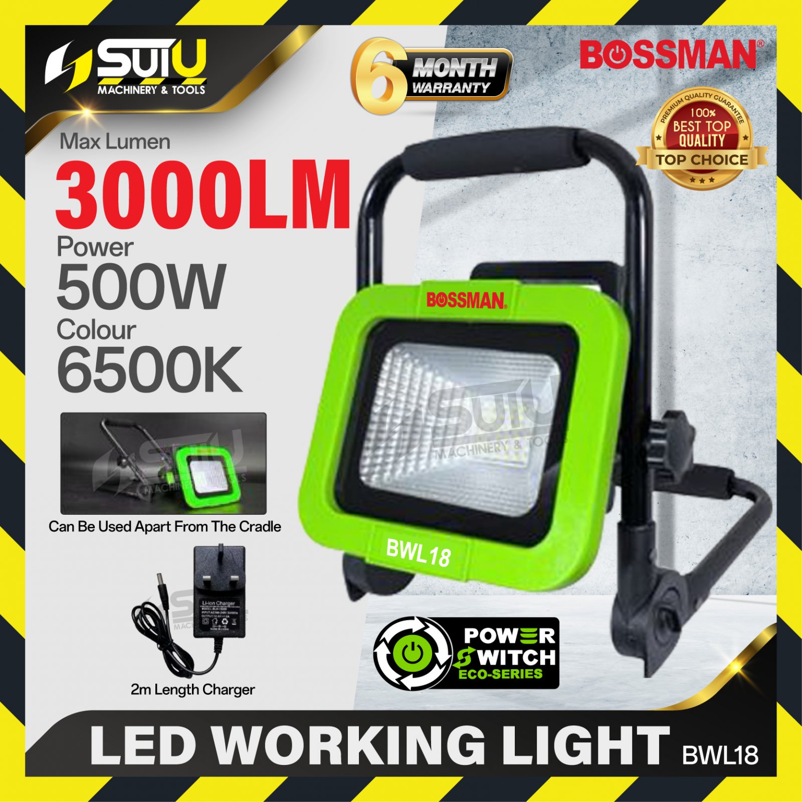 [SET A] BOSSMAN ECO-SERIES BWL18 LED Working Light 500W 3000LM 6500K ...