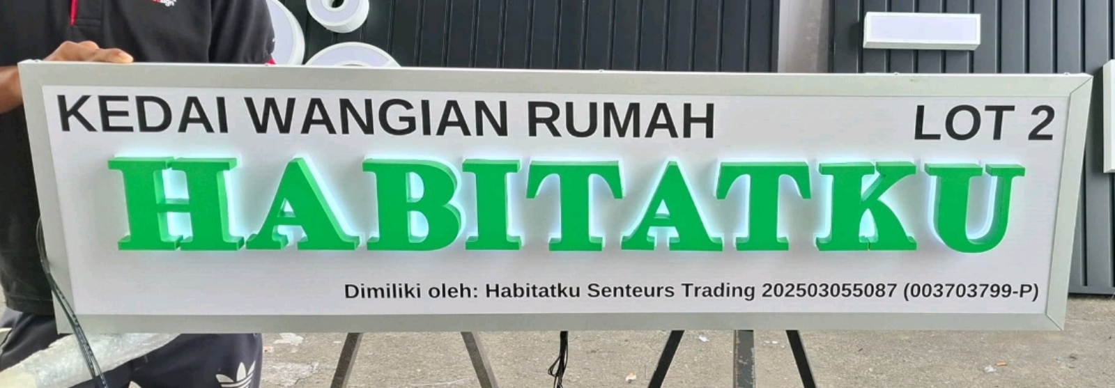 PAPAN TANDA 3D LED BELAKANG MENARIK UNTUK KEDAI WANGIAN RUMAH PEMBUATAN ...