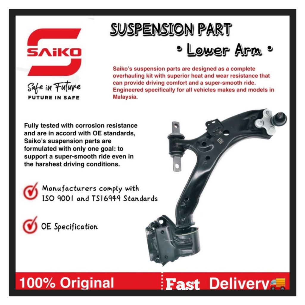 [Pair] Saiko Front Lower Arm For Perodua Axia Bezza 1.0 KL, Selangor ...