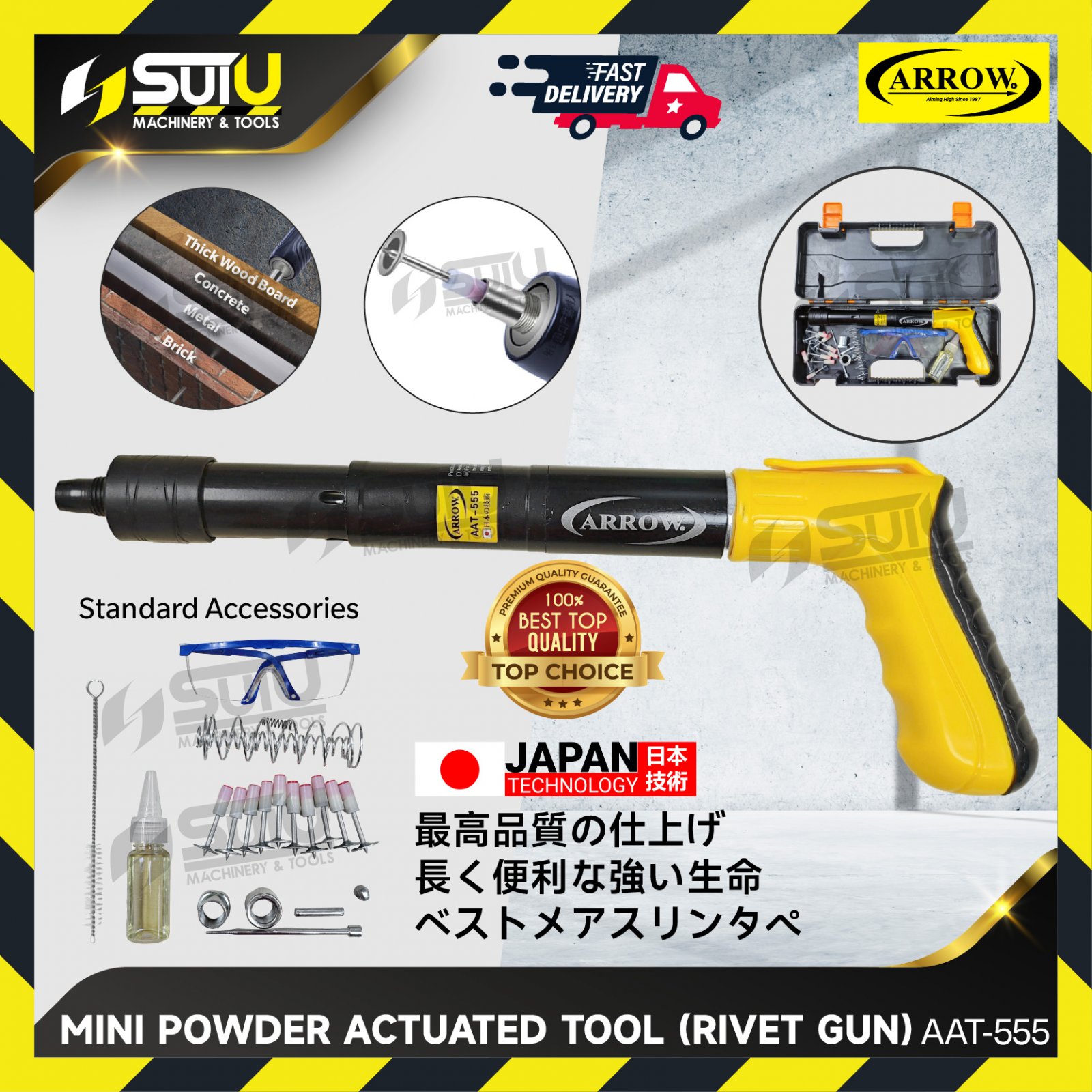 ARROW AAT-555 / AAT555 Mini Powder Actuated Tool Set (Rivet Gun) Hand ...