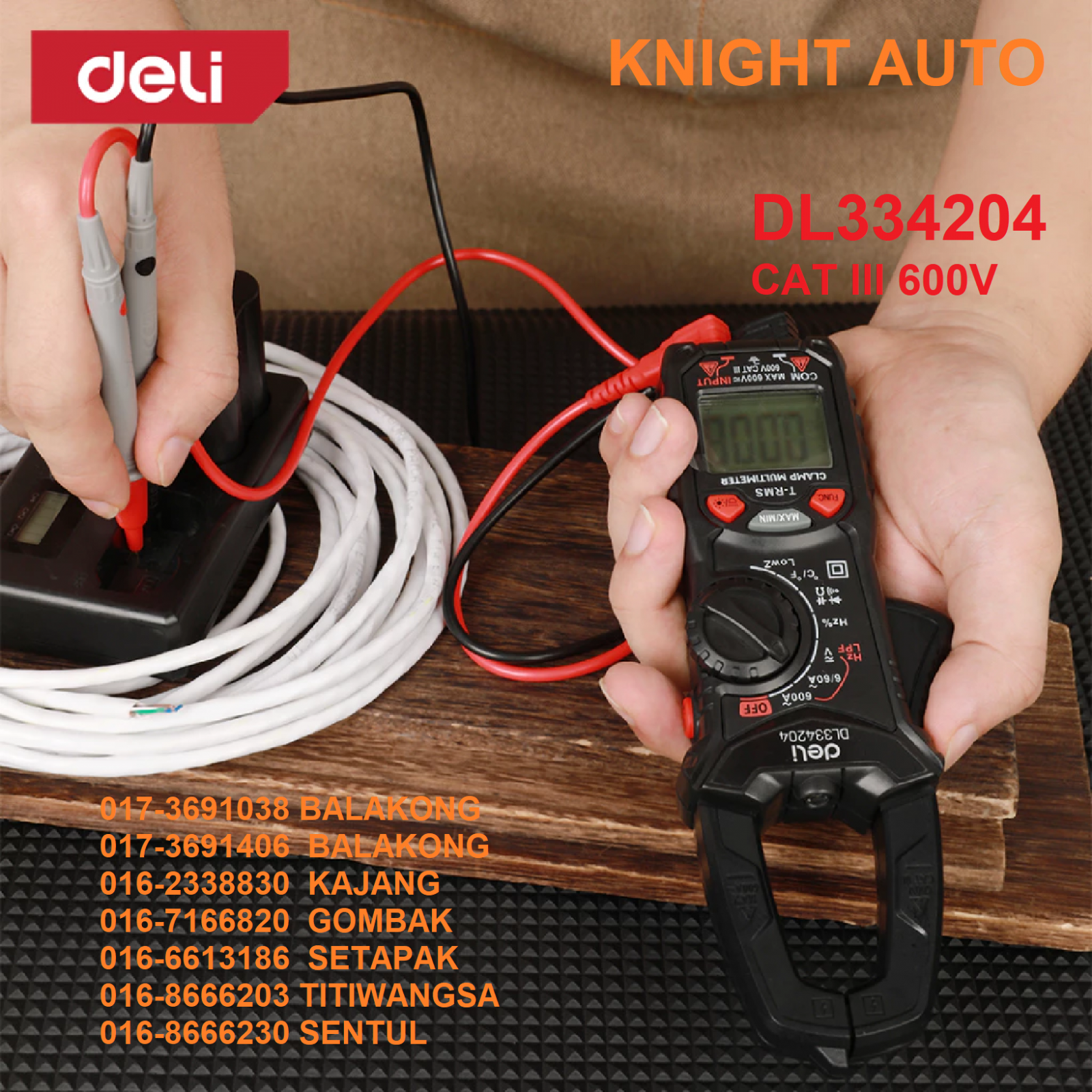 DELI DL334204 Clamp-On Digital Multimeter with 5999 Counts Display (AC ...