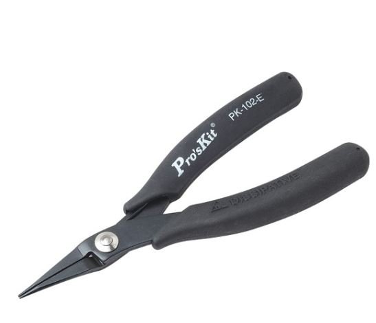 PRO'SKIT 1PK-102-E LONG NOSE PLIER W/CONDUCTIVE HANDLE 145MM PRECISION ...