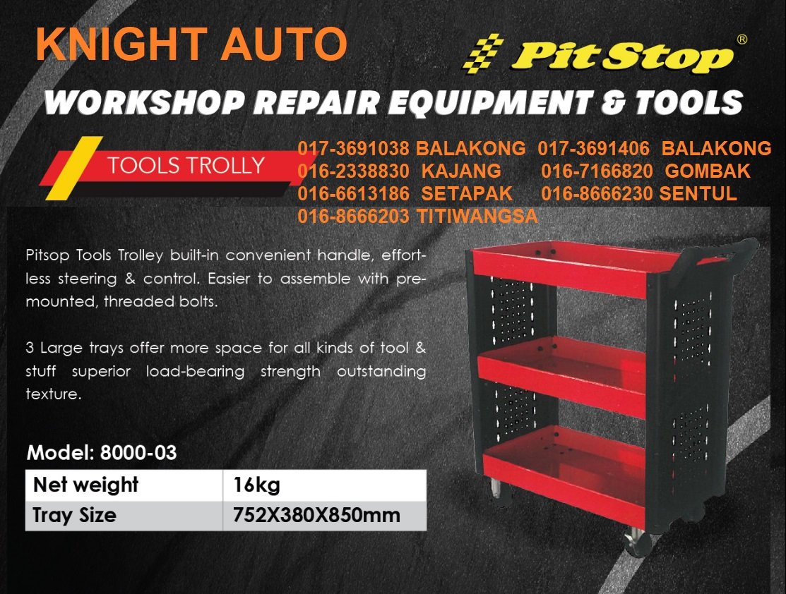 PITSTOP 8000-03 Workshop Repair Equipment & Tools Trolley I002 Cabinet ...