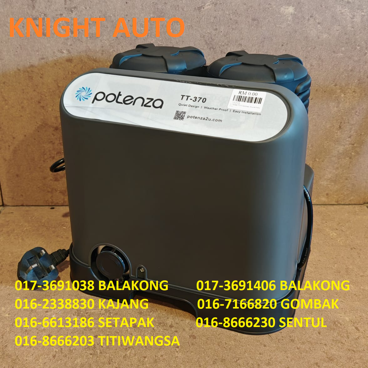 POTENZA TT370 Automatic Booster Pump Peripheral Self Priming Pump T022 ...