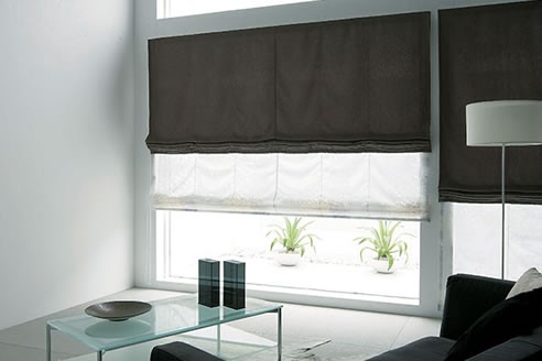 Living-area-toso-japanese-double-twins-roman-shade-blinds-one-touch ...