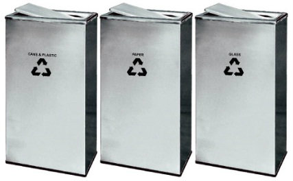 EH Stainless Steel Rectangular Flip Top Recycle Bins Recycle Bins ...