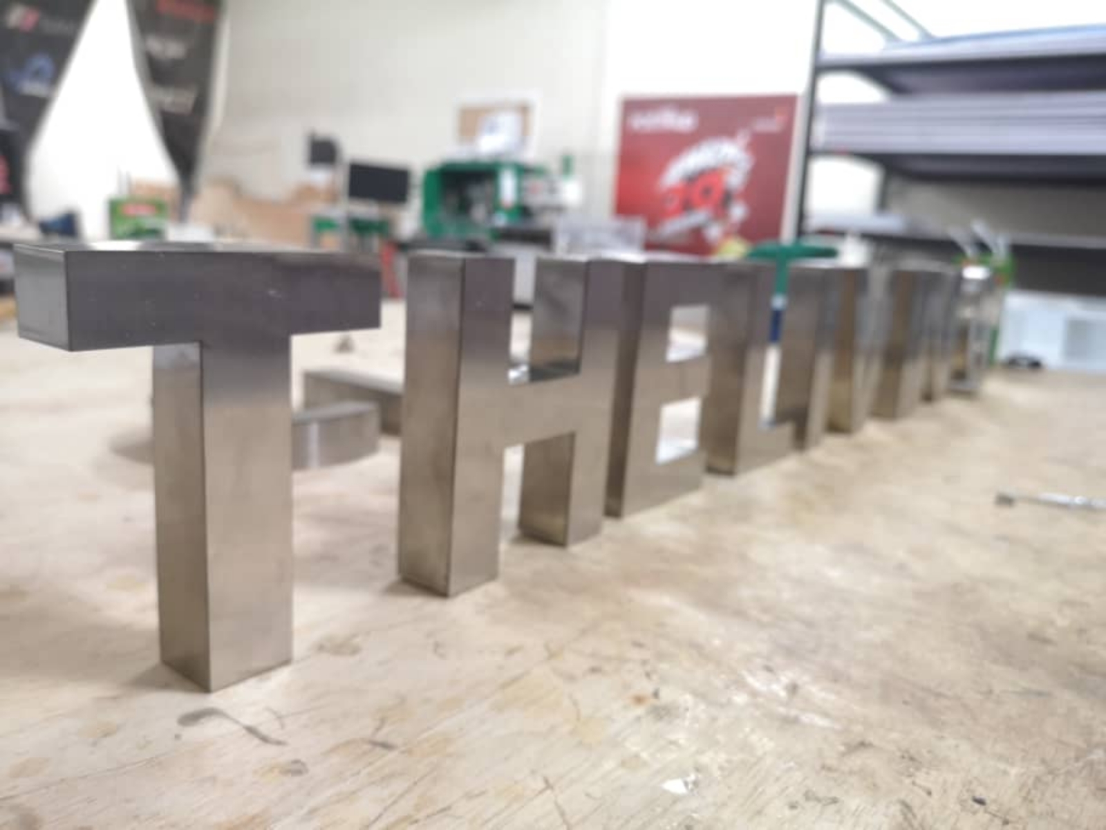 3d Box Up Stainless Steel Silver Hairline Lettering Signage Signbaord ...