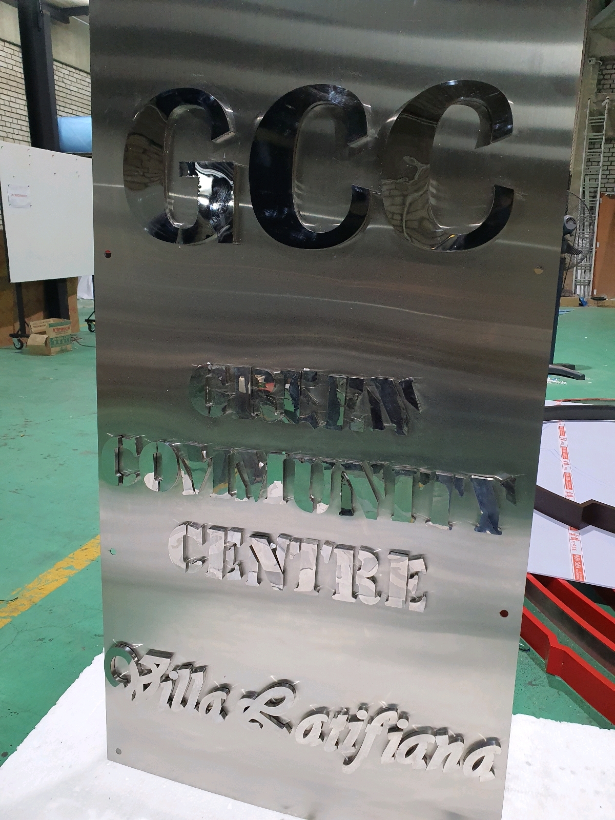 Green Convenience Centre 3d Stainless Steel Silver Mirror Box Up ...