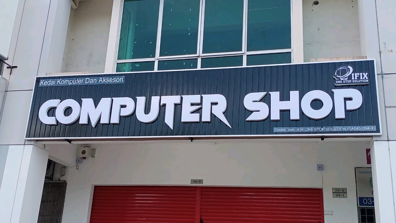 Computer Shop Aluminium Ceiling Trism Base 3D Led Frontlit Lettering ...