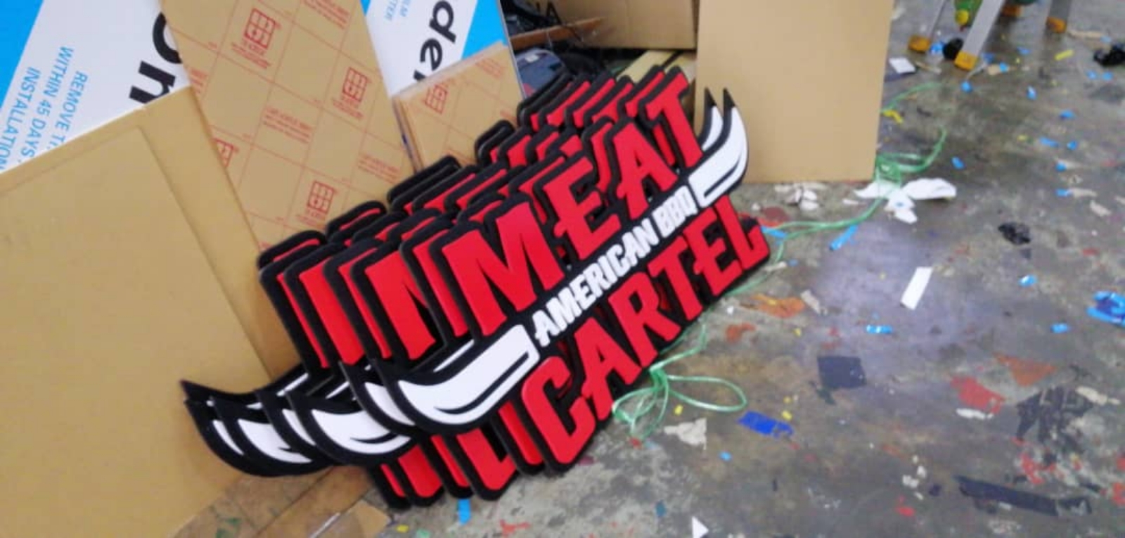 Meat Cartel Restaurant Cafe Pvc Cut Out 3d Lettering Indoor Signage ...