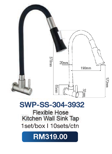 Saniware Flexible Hose Kitchen Wall Sink Tap SUS304 3932 Alor Setar ...