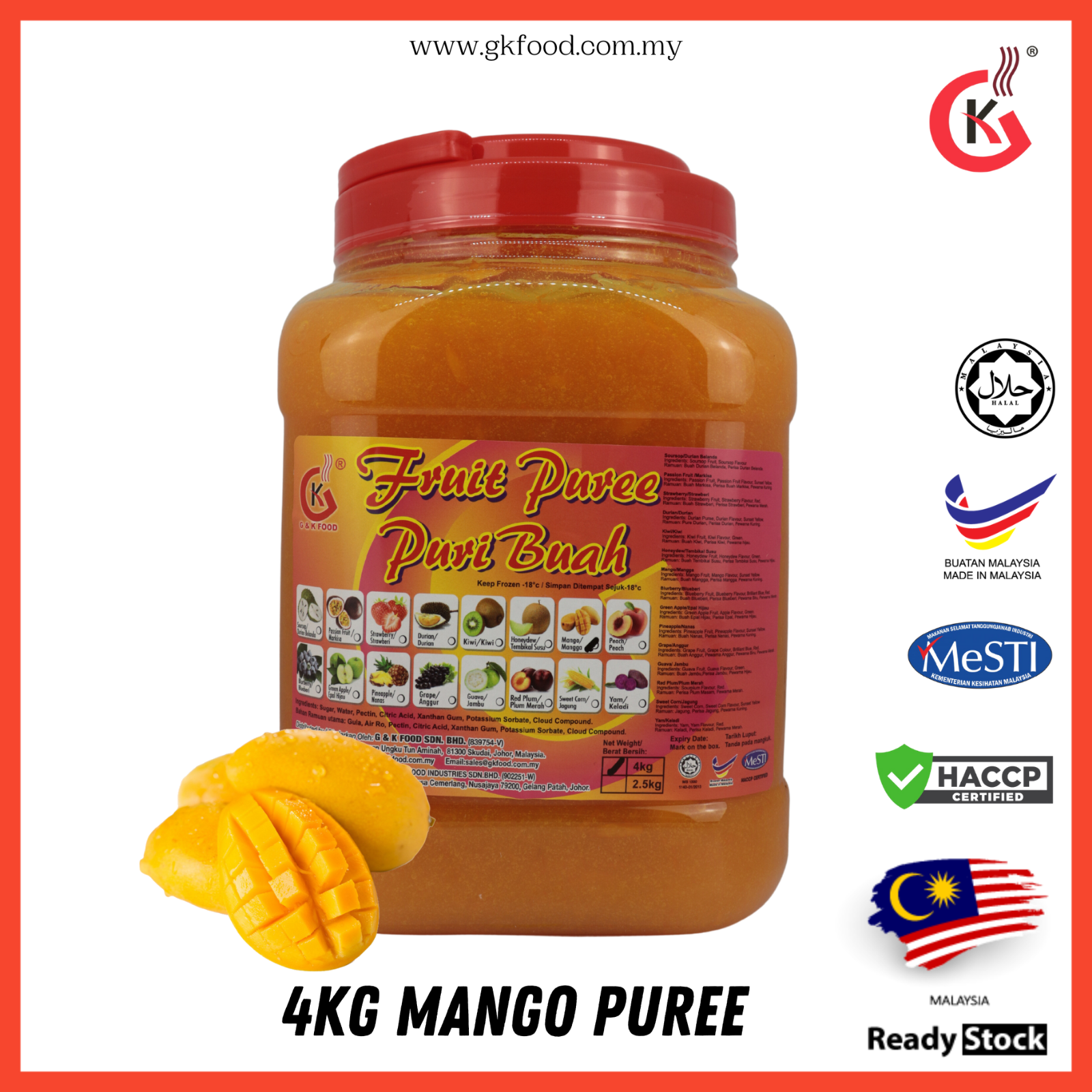 4kg Mango Fruit Puree Malaysia, Johor Bahru (JB) Supplier, Supply | G ...