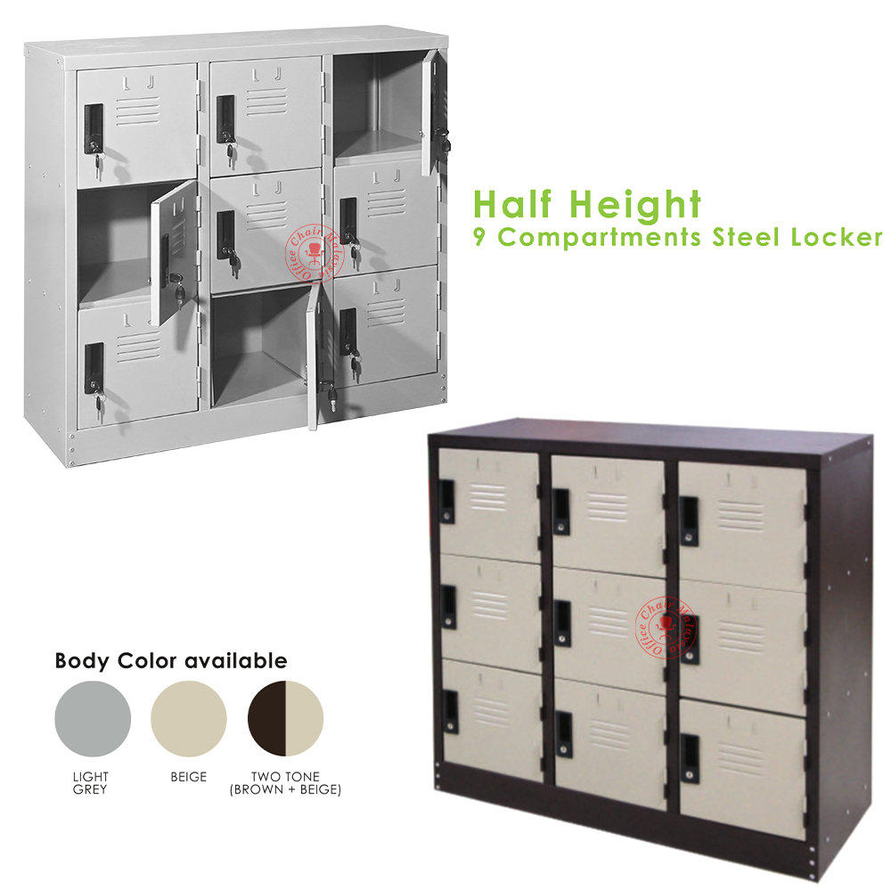 9 Compartment Half Height Steel Locker / Metal Locker / Student Locker ...