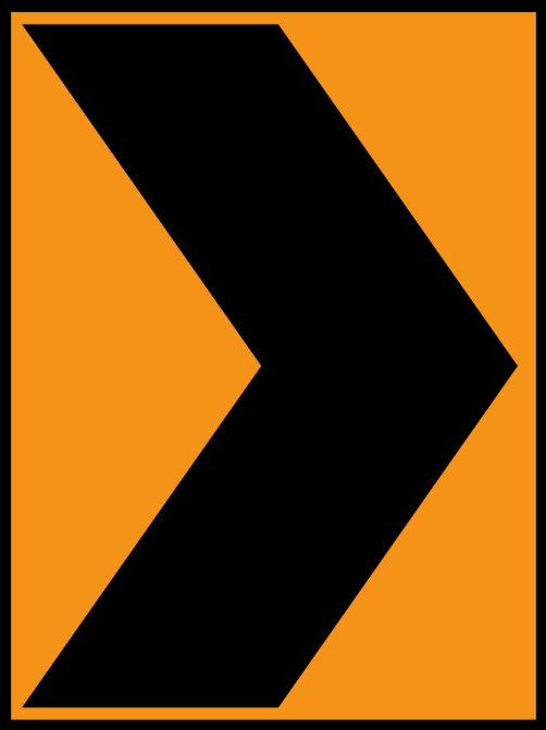 T17A, RIGHT TURN DIRECTION SIGN, 3MM THICK ACP ROAD SAFETY EQUIPMENT ...