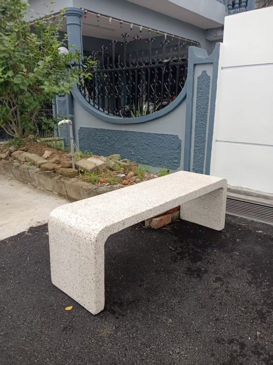 Terrazzo Stone Bench – N Shape / U Shape Outdoor Seating For School ...
