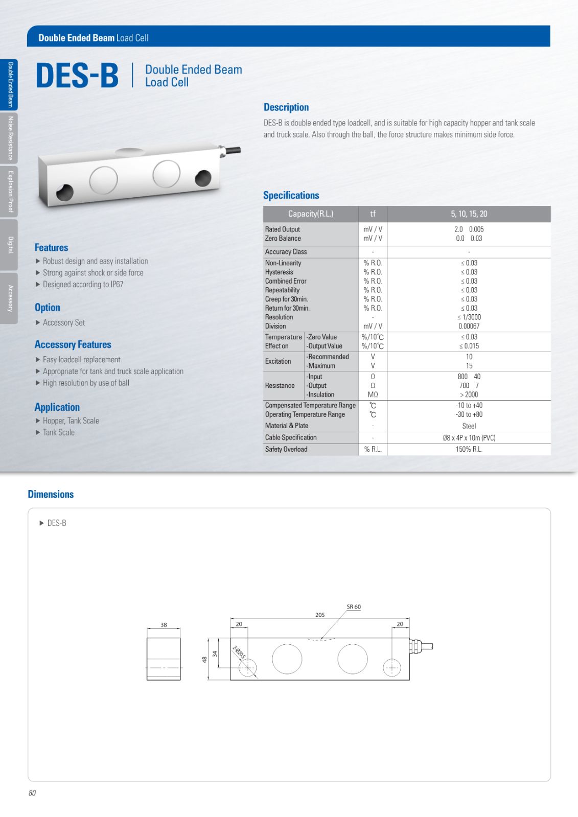 CAS DES-B Double Ended Beam Load Cell | High-Precision Industrial Load ...