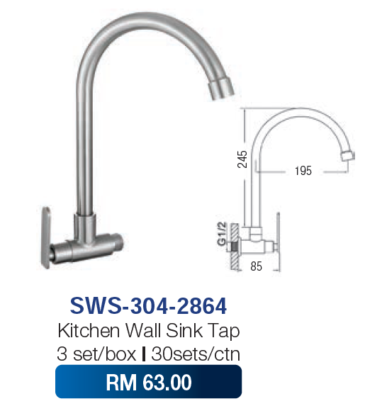 Saniware Kitchen Wall Sink Tap SUS304 2864 Alor Setar, Kedah, Malaysia ...