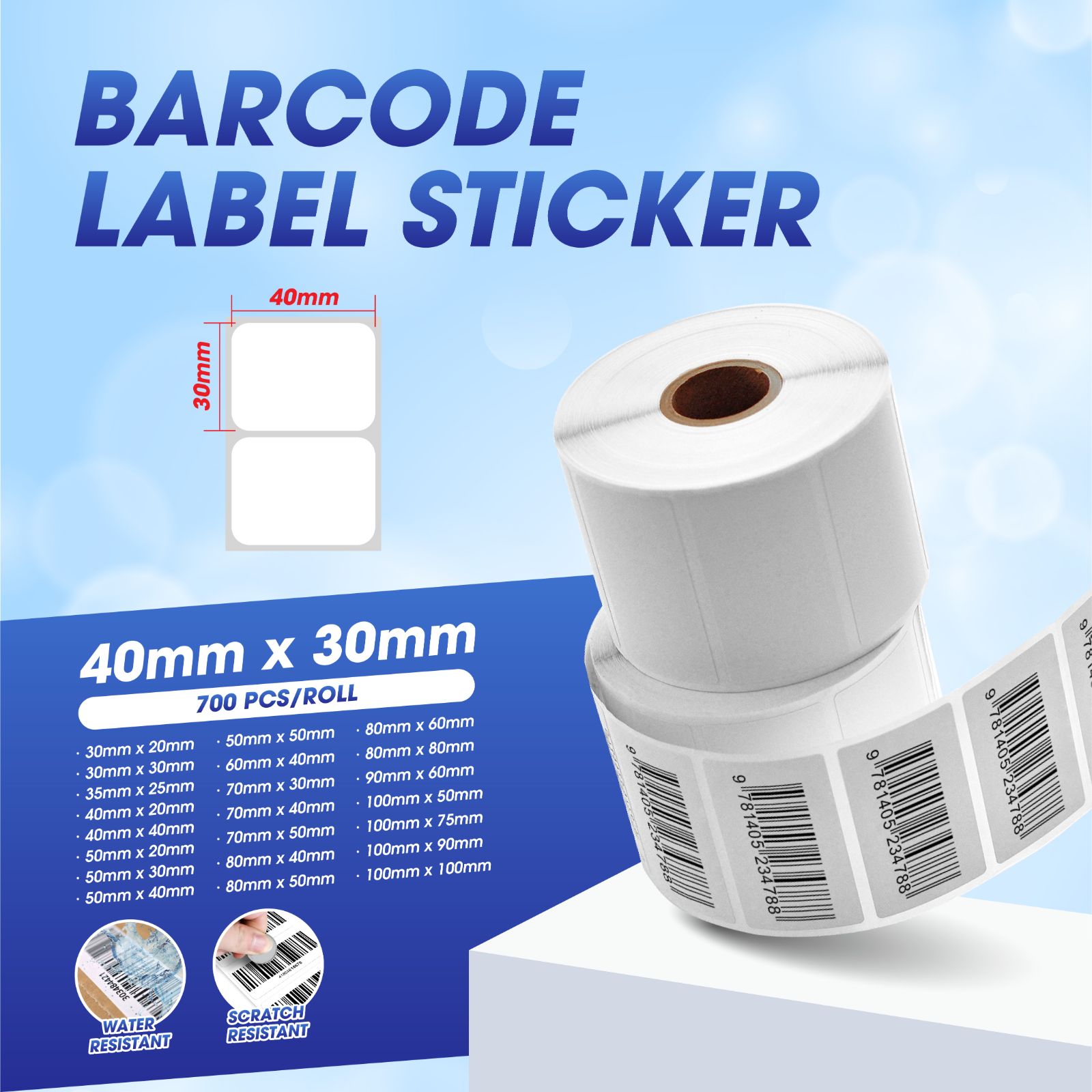 40mmx30mm Price Tag Barcode Stickers | 700pcs Per Roll Ulu Tiram, Johor ...