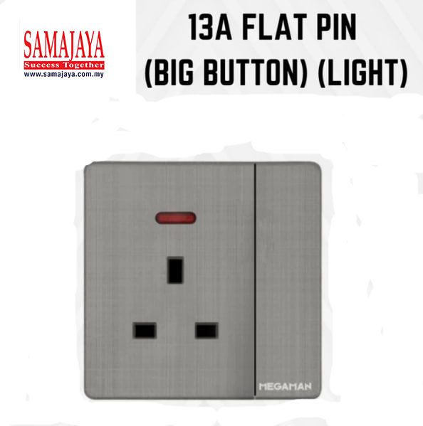 Megaman YTZ8 13A 1 Gang Big Button Neon Switch Socket (Grey) KL ...