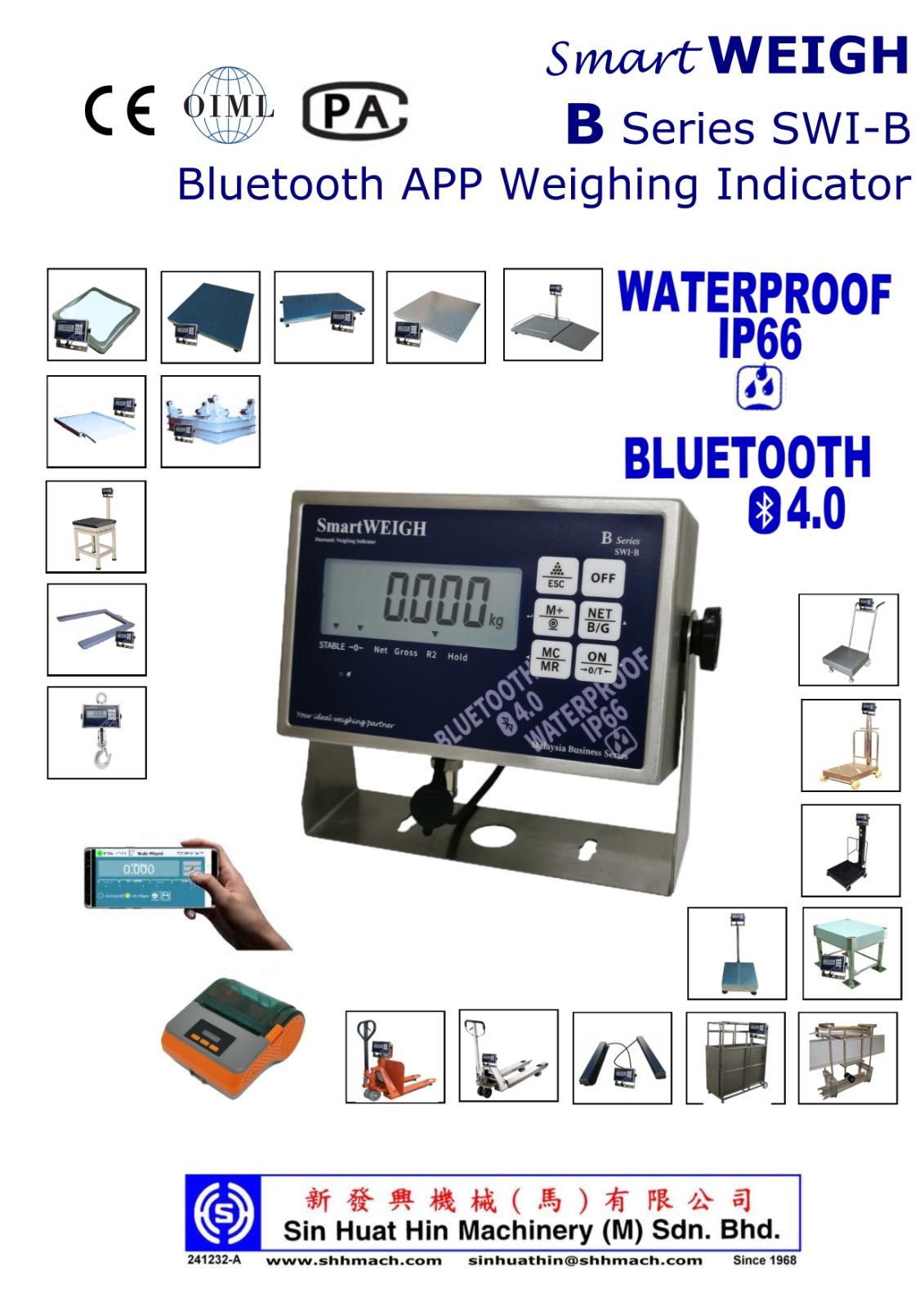 SmartWEIGH B Series SWI-B Bluetooth APP Weighing Indicator – Wireless ...