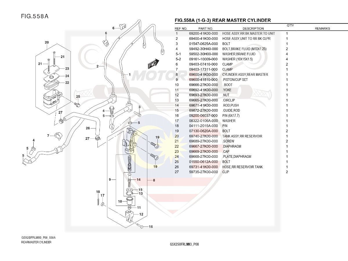 GSX250FRLMM3_P08_558A REAR MASTER CYLINDER Kuala Lumpur (KL), Malaysia ...