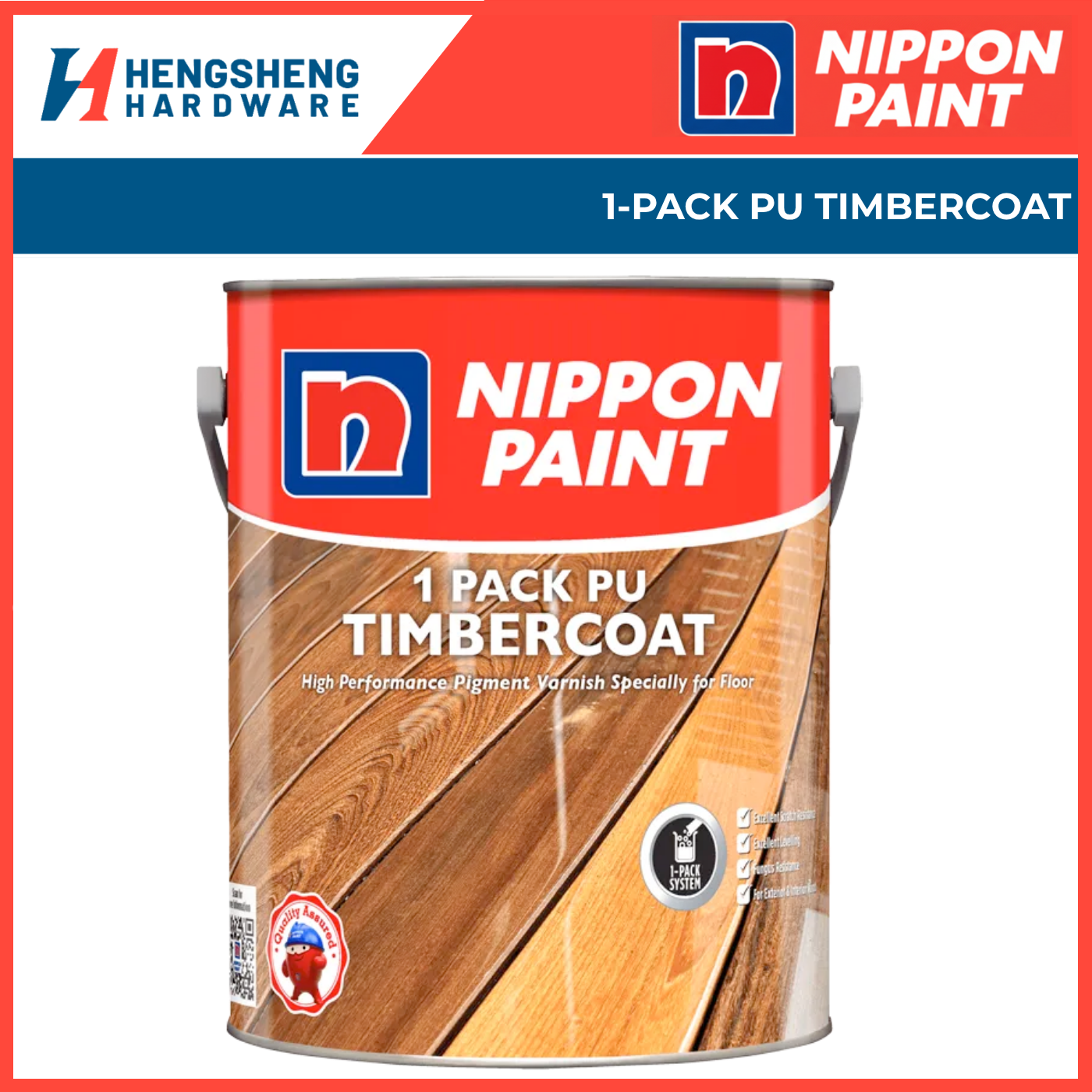 Nippon Paint 1-Pack PU Timbercoat Polyurethane-based Clear Wood Finish ...