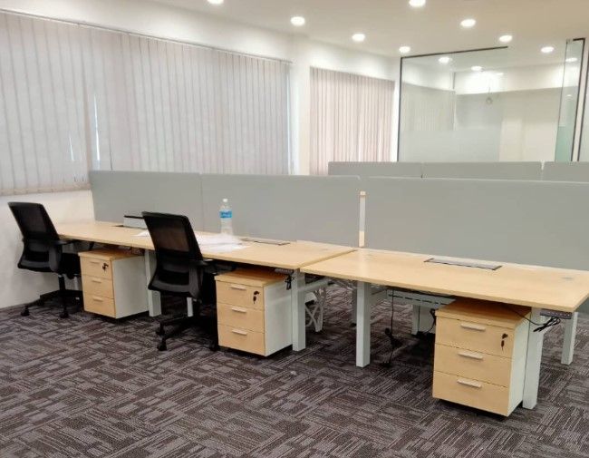 Office Furniture Ampang | Office Workstation Table Cluster Of 6 Seater ...