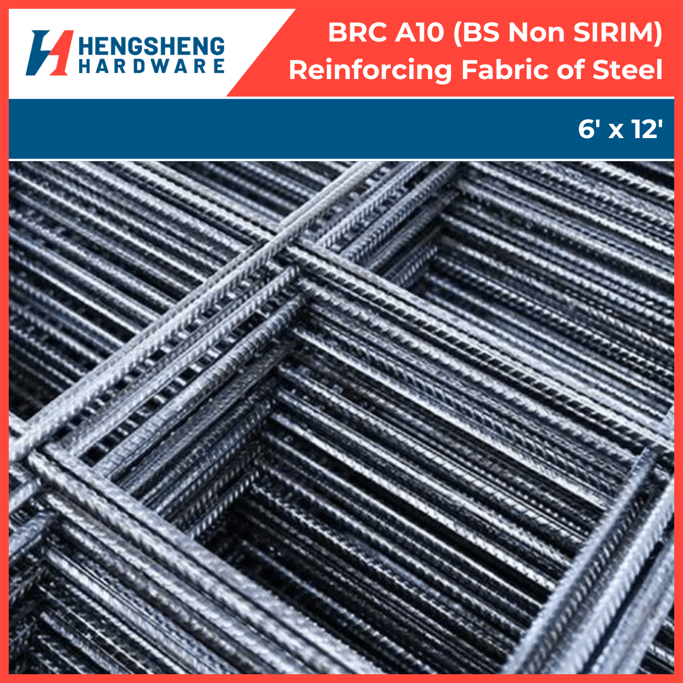 BRC A10 (BS Non Sirim) - Reinforcing Fabric Of Steel (6ft X 12ft ...