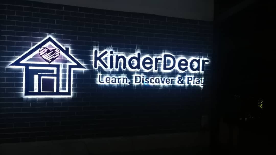 KINDERDEAR INDOOR 3D BOX UP LED EG BACKLIT LETTERING SIGNBOARD SIGNAGE ...