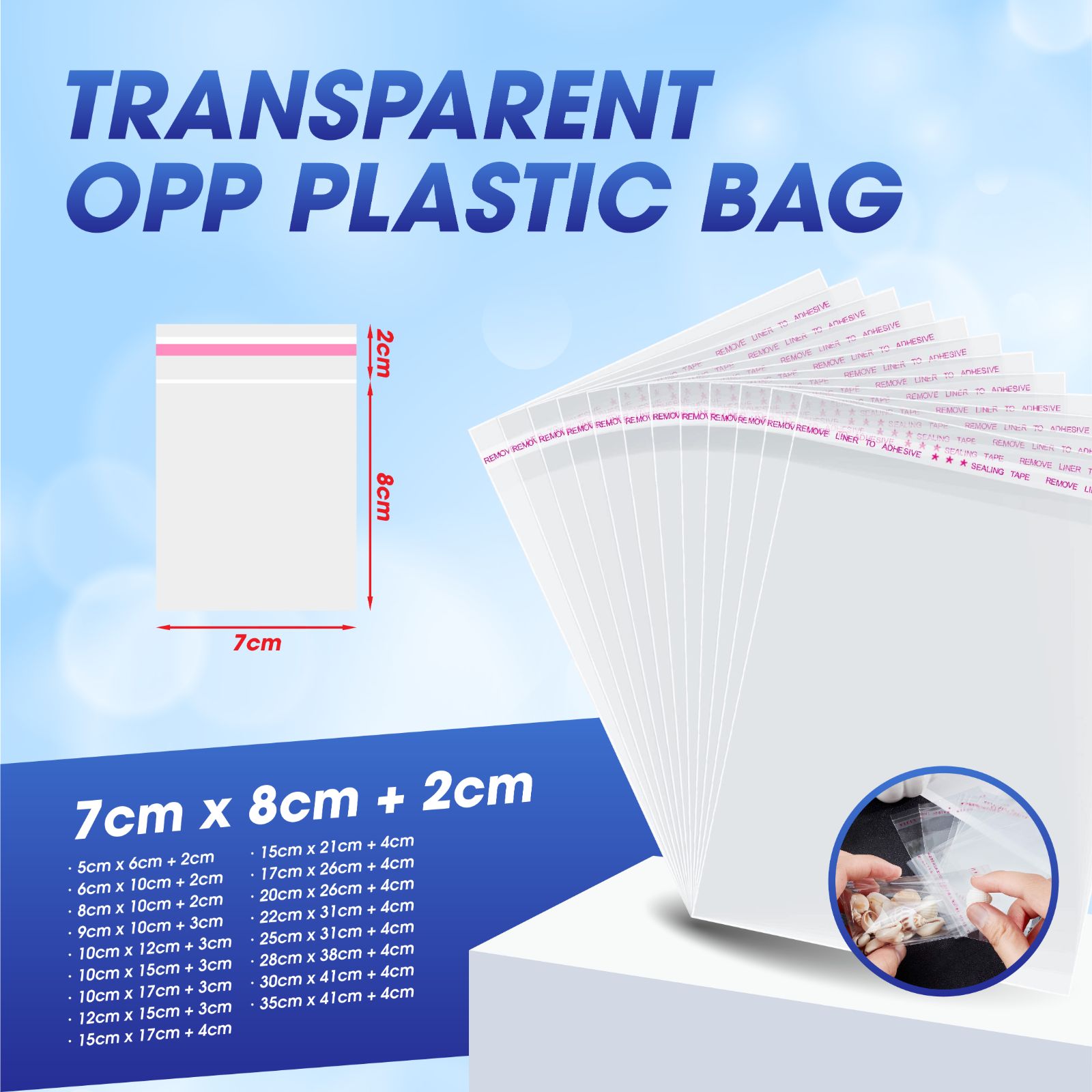 Transparents OPP Plastic Bags 7cmx8cm+2cm JOHOR SKUDAI 士古来 Ulu Tiram ...