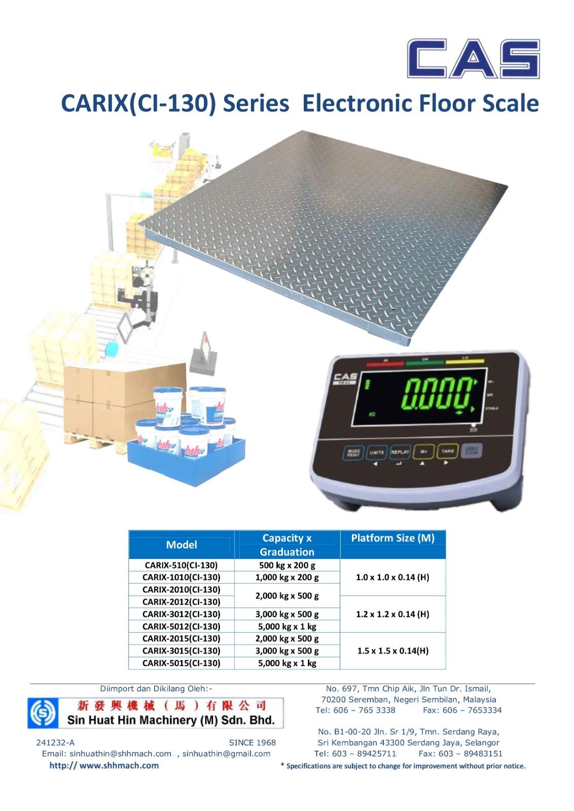 CAS Korea CARIX CI-130 Floor Scale Industrial Weighing Scales And ...