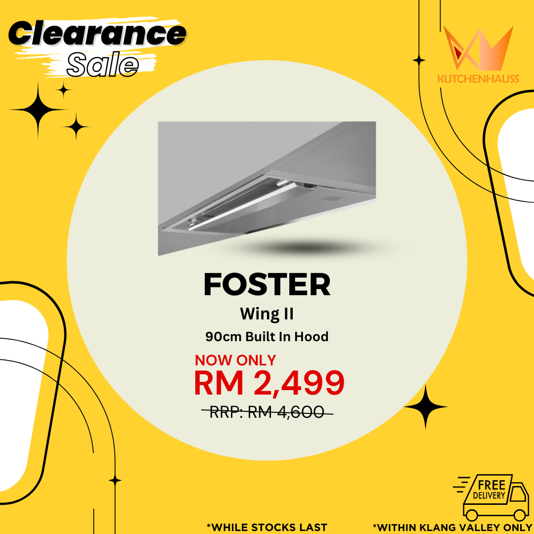 FOSTER - 90cm Built-In Under Cabinet Kitchen Hood Wing II Accessories ...