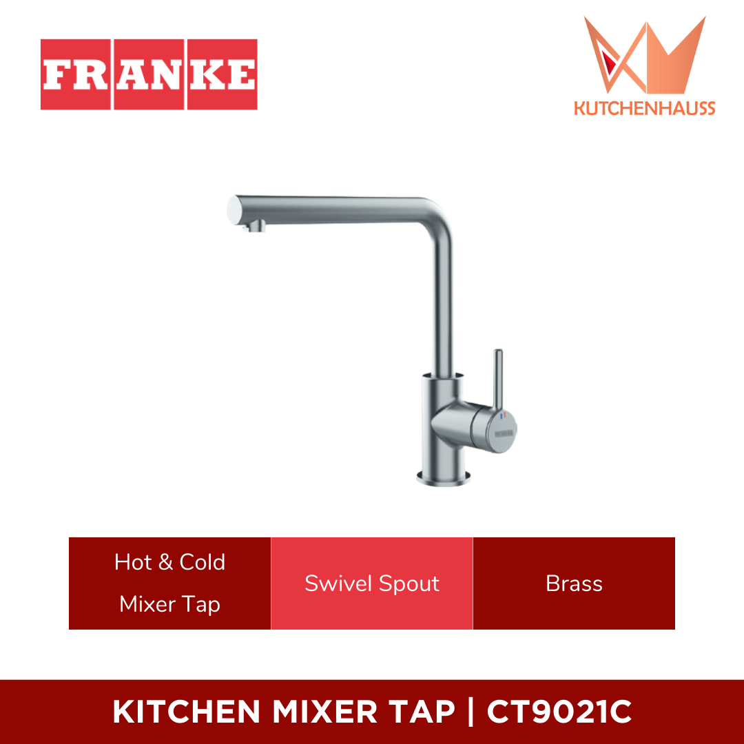 FRANKE - L-Shape Swivel Spout Kitchen Mixer Tap (Brass) | CT9021C ...