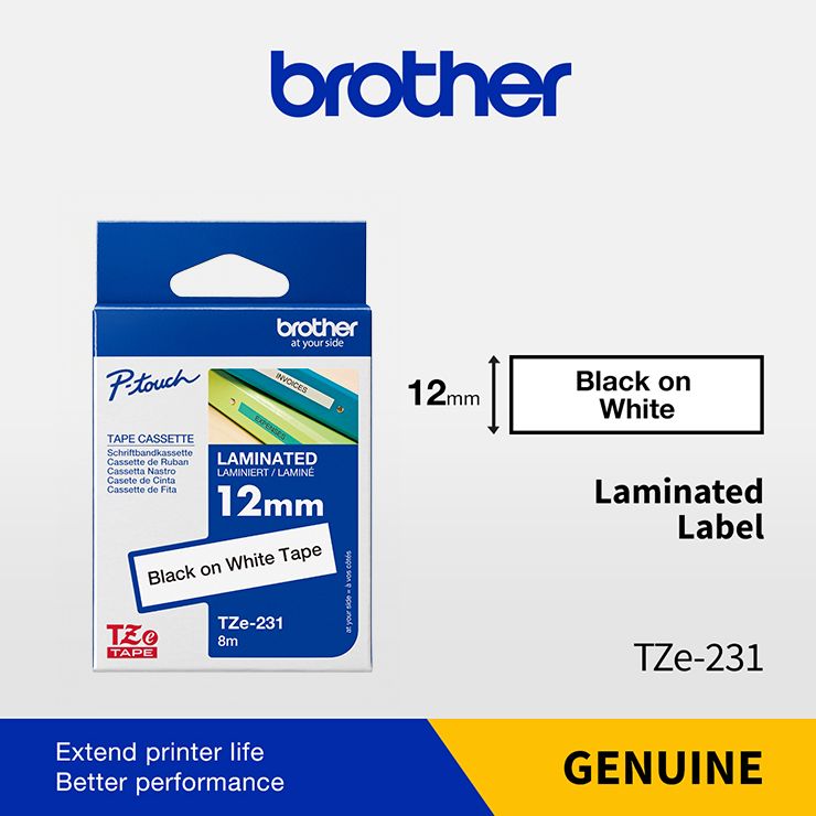 Brother Original TZe231 Black On White 12mm Laminated Tapes Cheras, KL ...