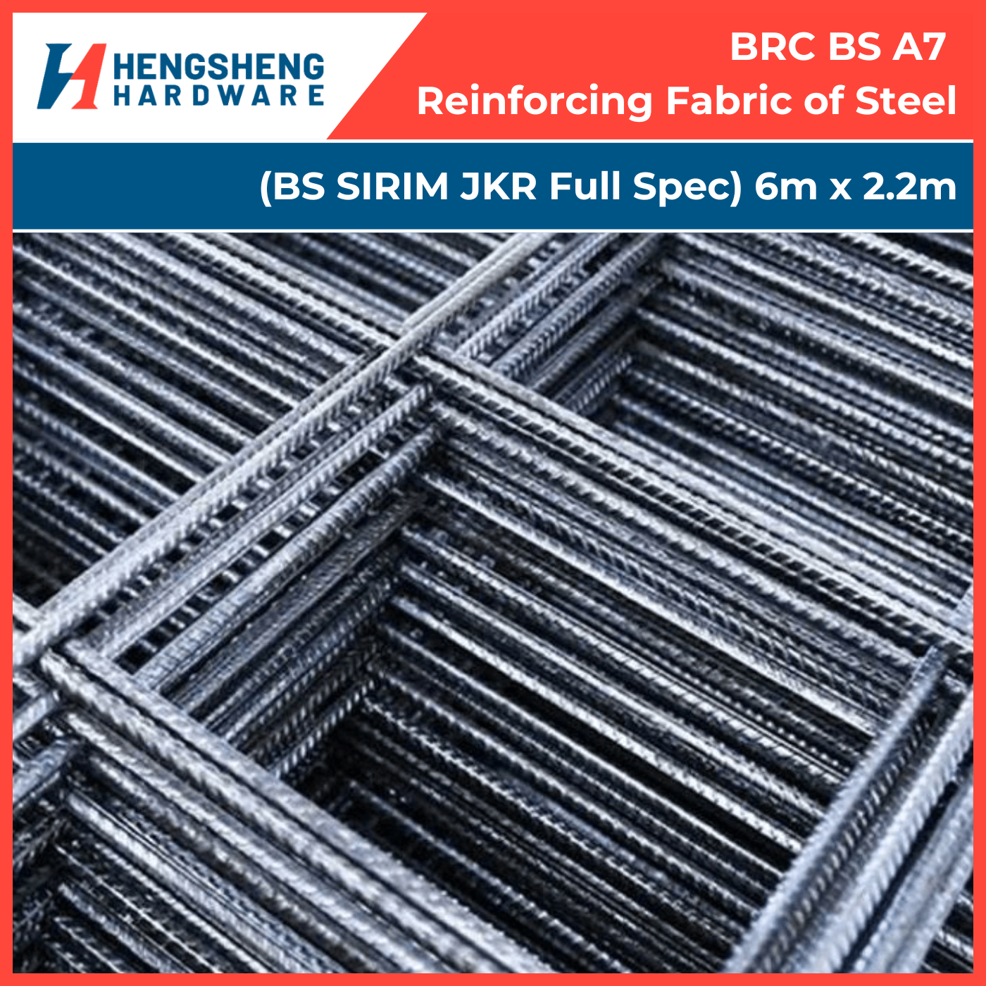 BRC A7 (BS SIRIM JKR FULL SPEC) - Reinforcing Fabric Of Steel (6m X 2 ...