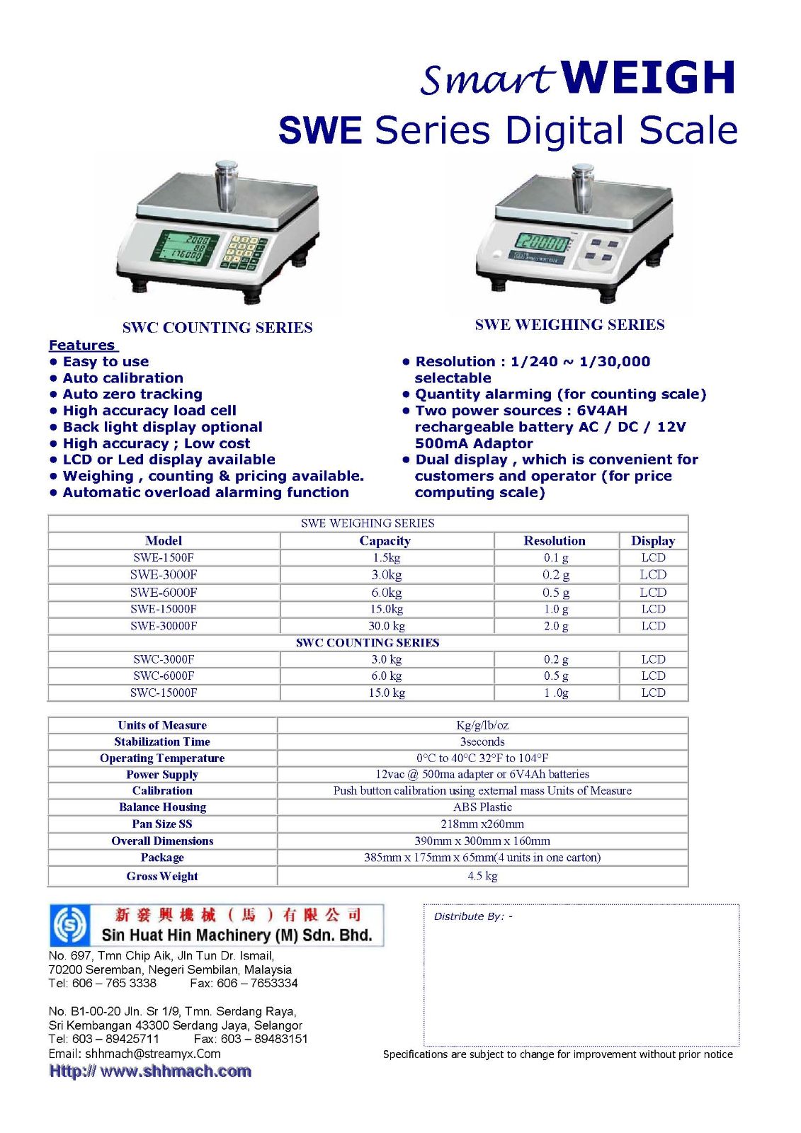 SmartWEIGH SWE Series Digital Scale | Accurate Desktop & Table Top ...