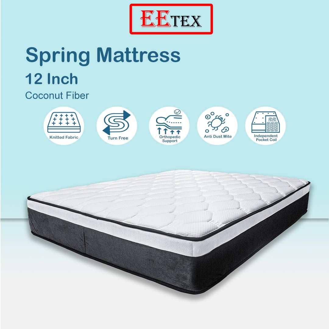 12" Inch Queen King Single Super Single Size Mattress Spring Pocket ...