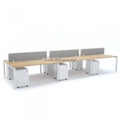 IPWT6-N16 Office Workstation Table Cluster Of 6 Seater | N Series Set ...