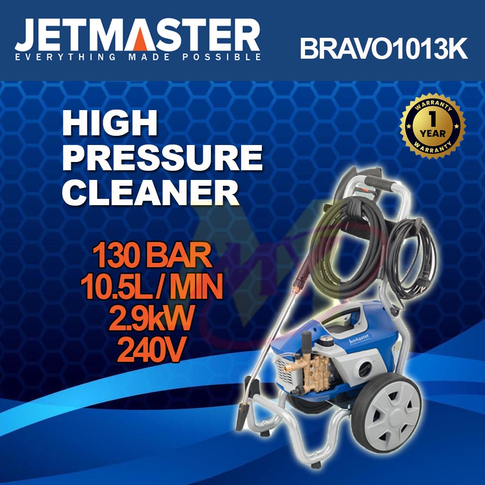 JETMASTER BRAVO1013K High Pressure Cleaner C/w Standard Accessories ...