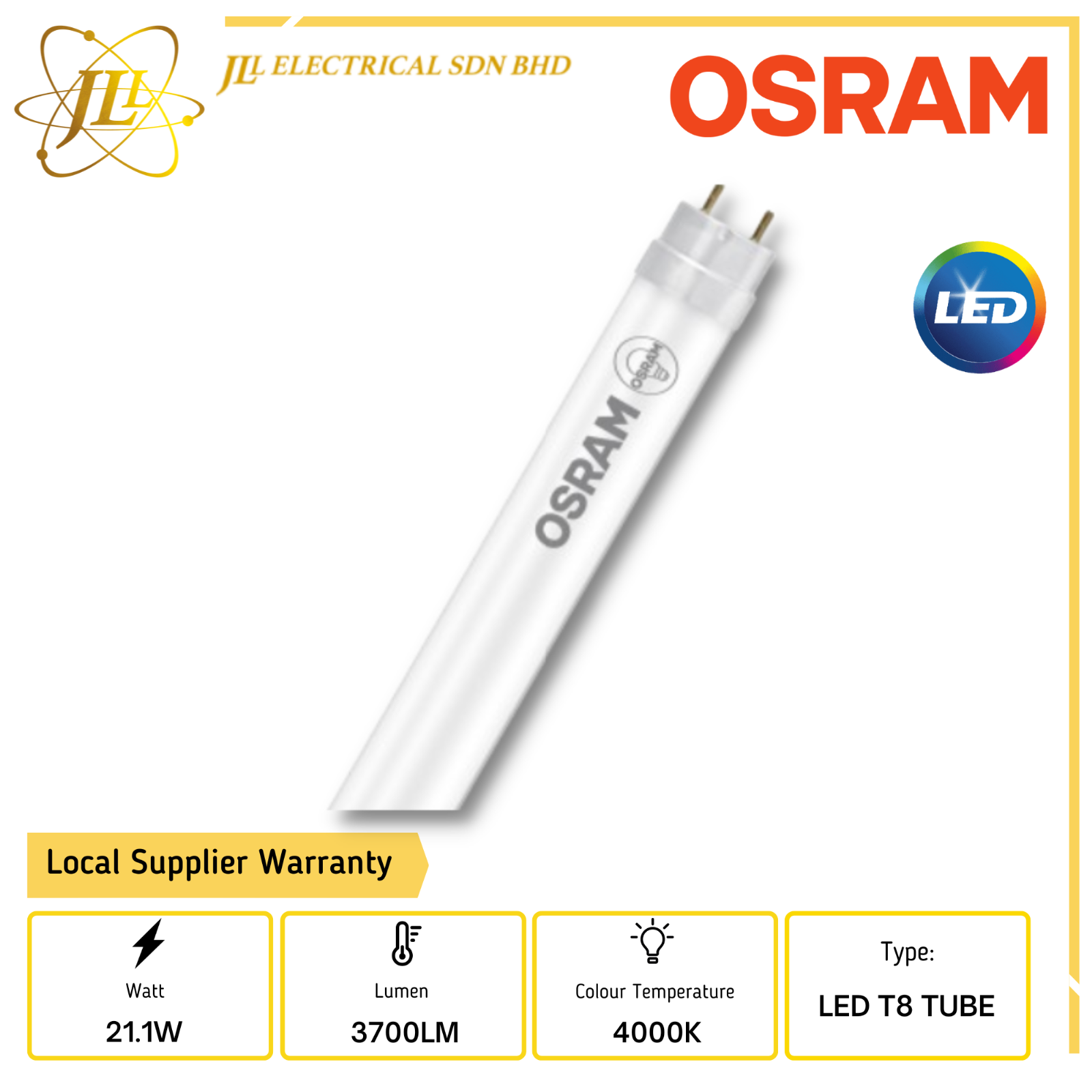 OSRAM ST8PROUO 21.1W 3700LM 4000K 1513MM 5FEET LED T8 TUBE SIGNIFY ...