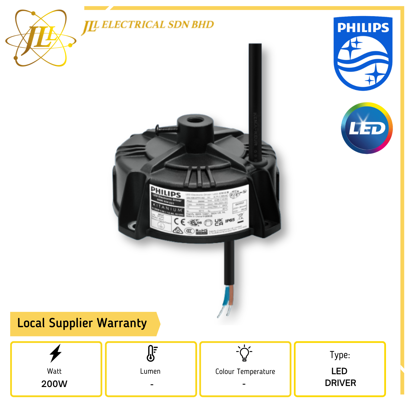 PHILIPS XITANIUM XI ROUND SHAPE HIGHBAY LED DRIVER 200W 0.66-1.1A WL ...