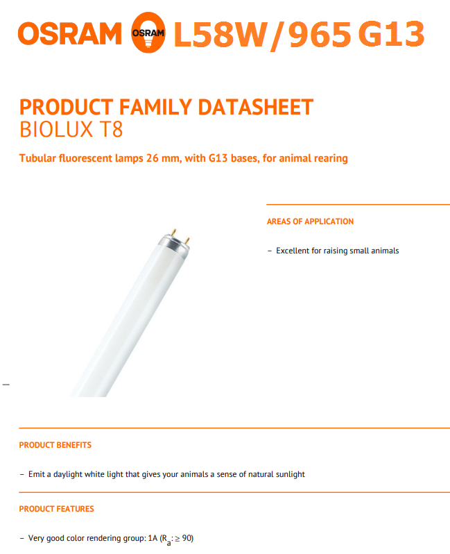 OSRAM L58W/965 3700LM 1500MM 5FEET 6500K BIOLUX T8 TUBE PHILIPS ...