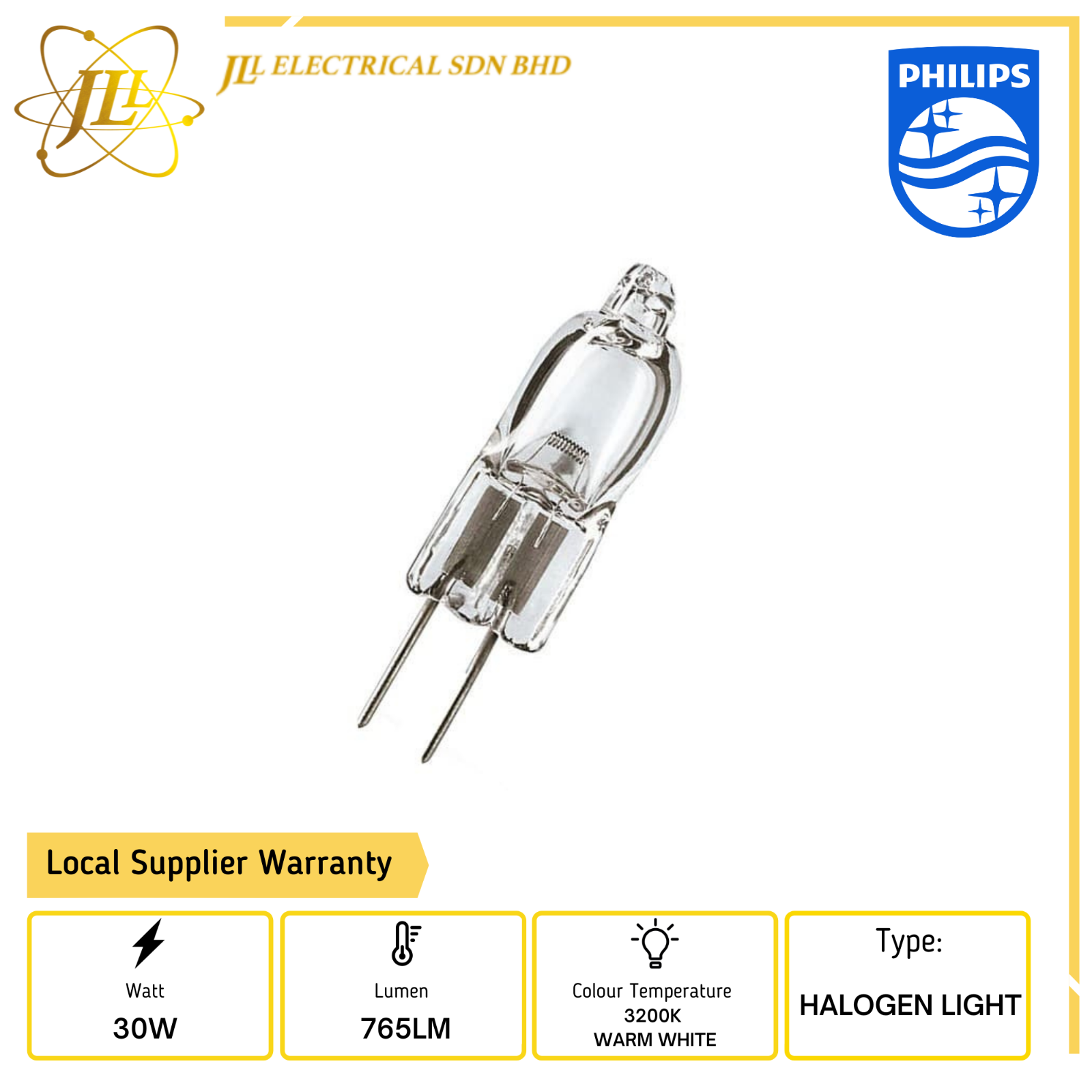 PHILIPS 5761 30W 6V 765LM G4 3200K WARM WHITE HALOGEN LAMP Selangor ...