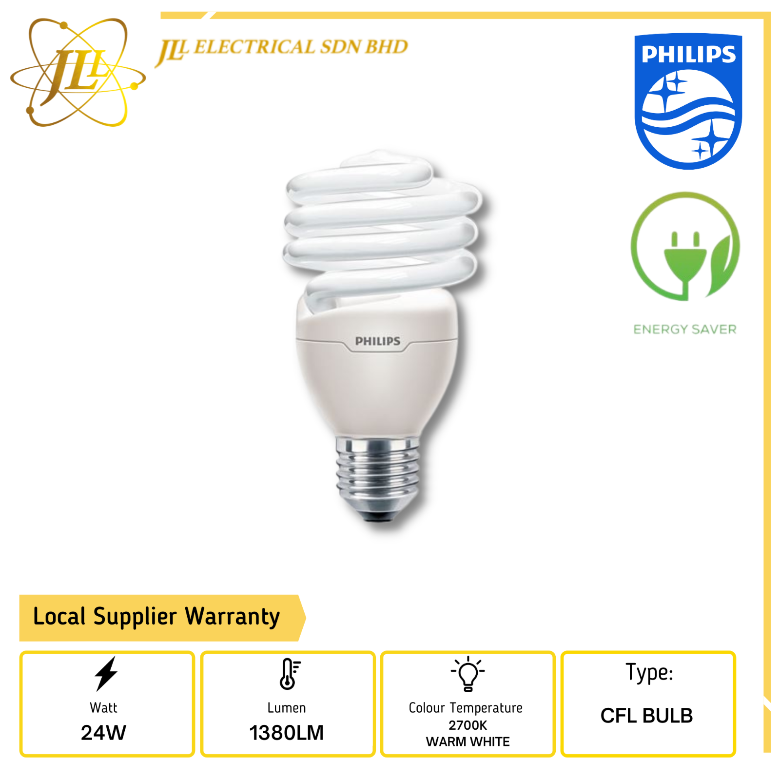 PHILIPS TORNADO 24W E27 ENERGY SAVER BULB 2700K WARMWHITE COMPACT ...