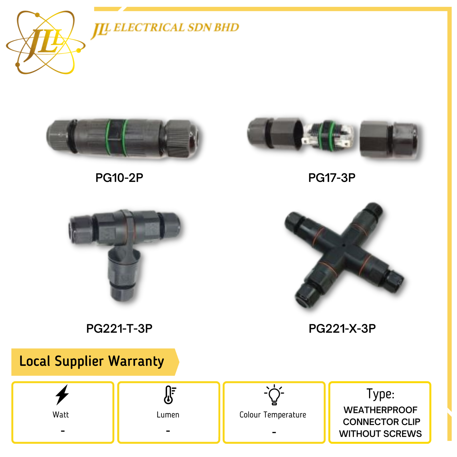 PENGUIN 250V 16A IP67 WEATHERPROOF CONNECTOR CLIP WITHOUT SCREWS [PG10 ...