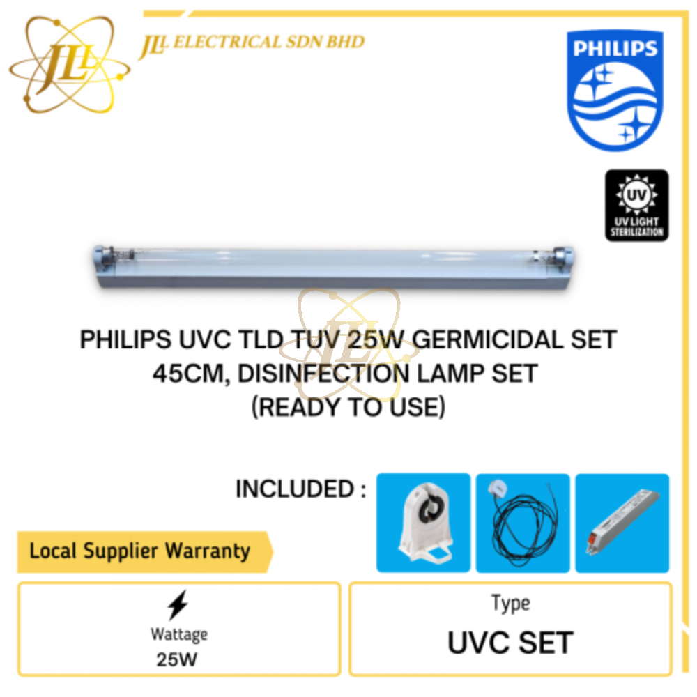 PHILIPS UVC TLD TUV 25W T8 1 5FEET C W FITTING ELECTRONIC BALLAST philips-uvc-tld-tuv-25w-t8-1-5feet-c-w-fitting-electronic-ballast