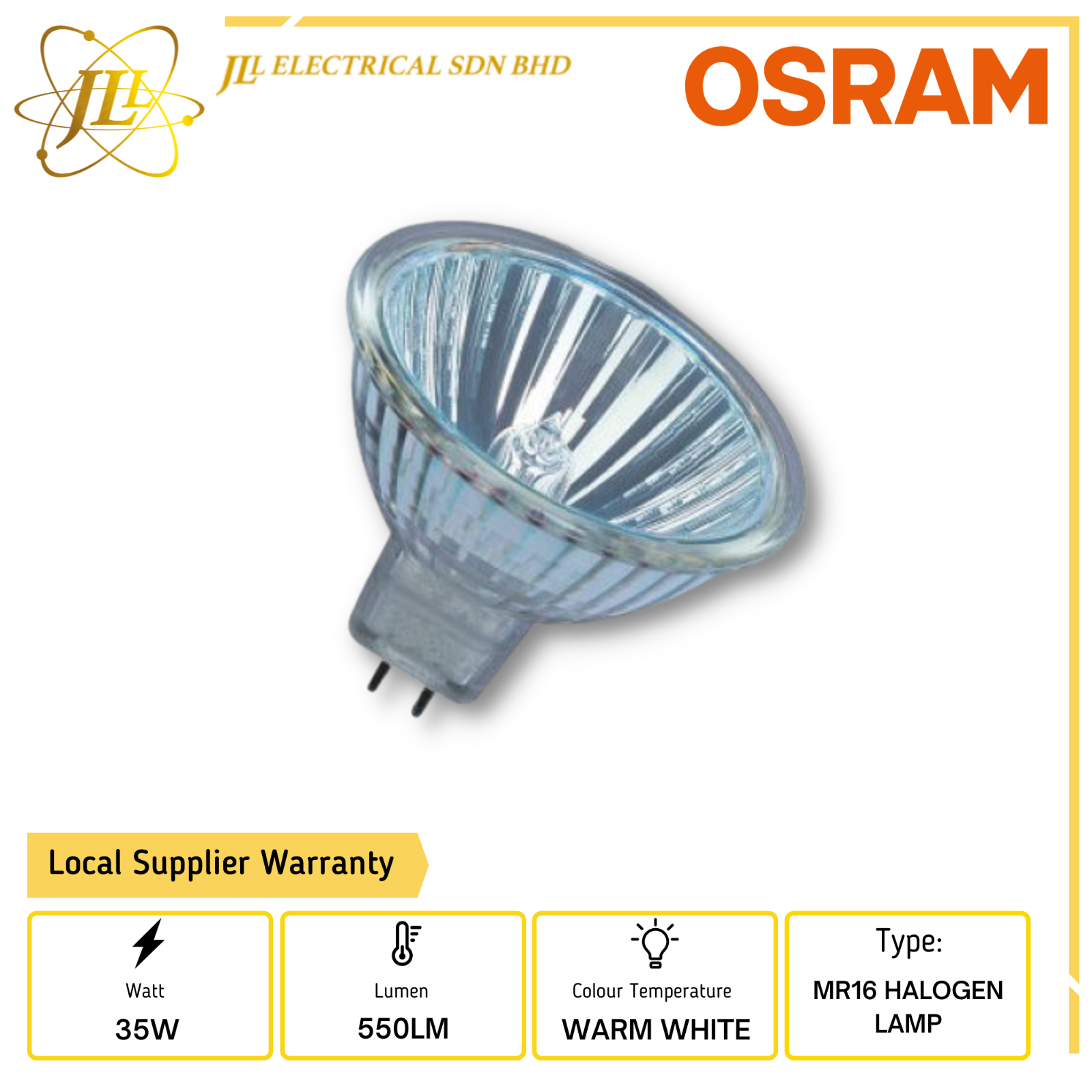 OSRAM 46865 DECOSTAR 51 TITAN 35W 12V 36D 550LM GU5.3 MR16 WARM WHITE ...