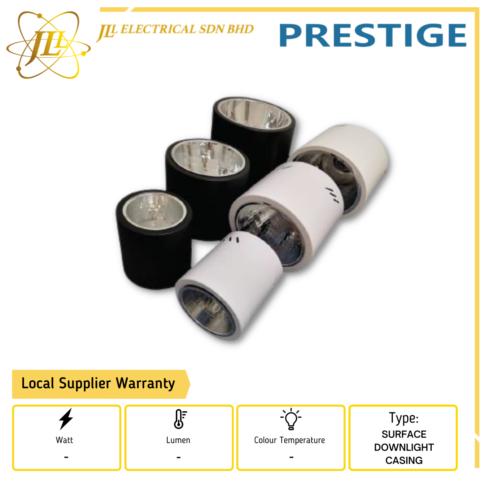 PRESTIGE E27 BULB SURFACE DOWNLIGHT CASING ONLY [BLACK/WHITE] Selangor ...