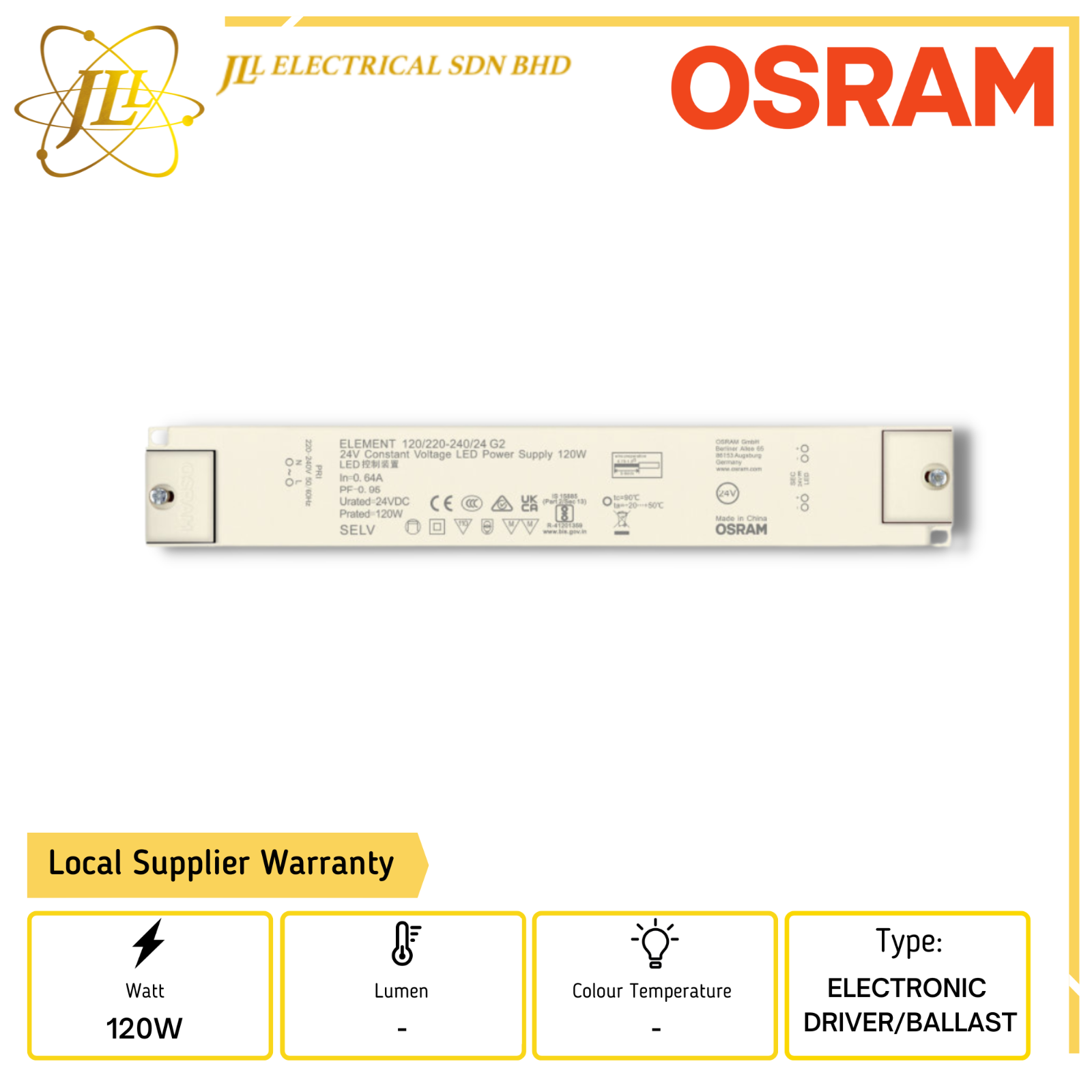 OSRAM ELEMENT 120/220-240/24 LED ELECTRONIC DRIVER/BALLAST Selangor, KL ...
