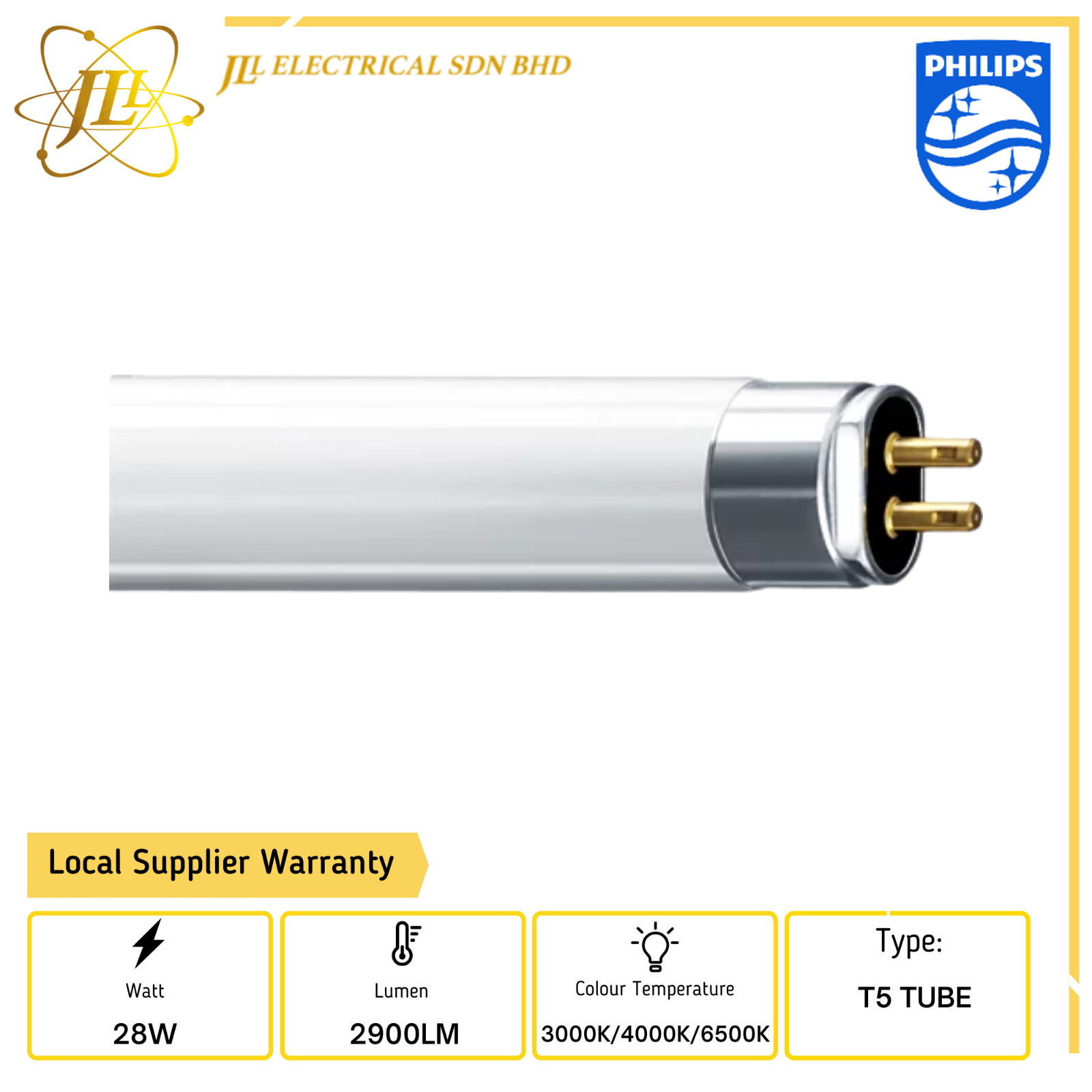 PHILIPS ESSENTIAL 28W 4FT 1200MM T5 FLUORESCENT TUBE [3000K/4000K/6500K ...